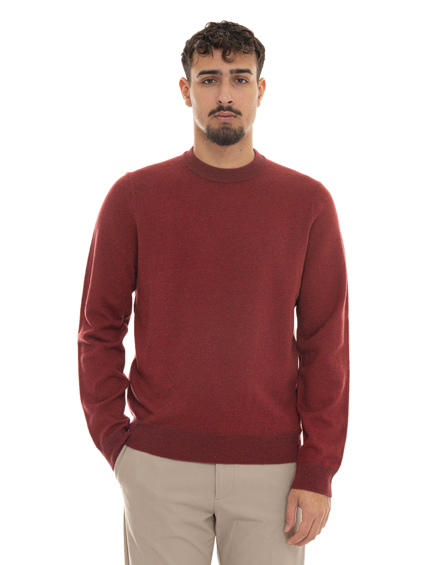 Pullover girocollo H-HESTRO Bordeau BOSS Uomo - Scaglione Ischia