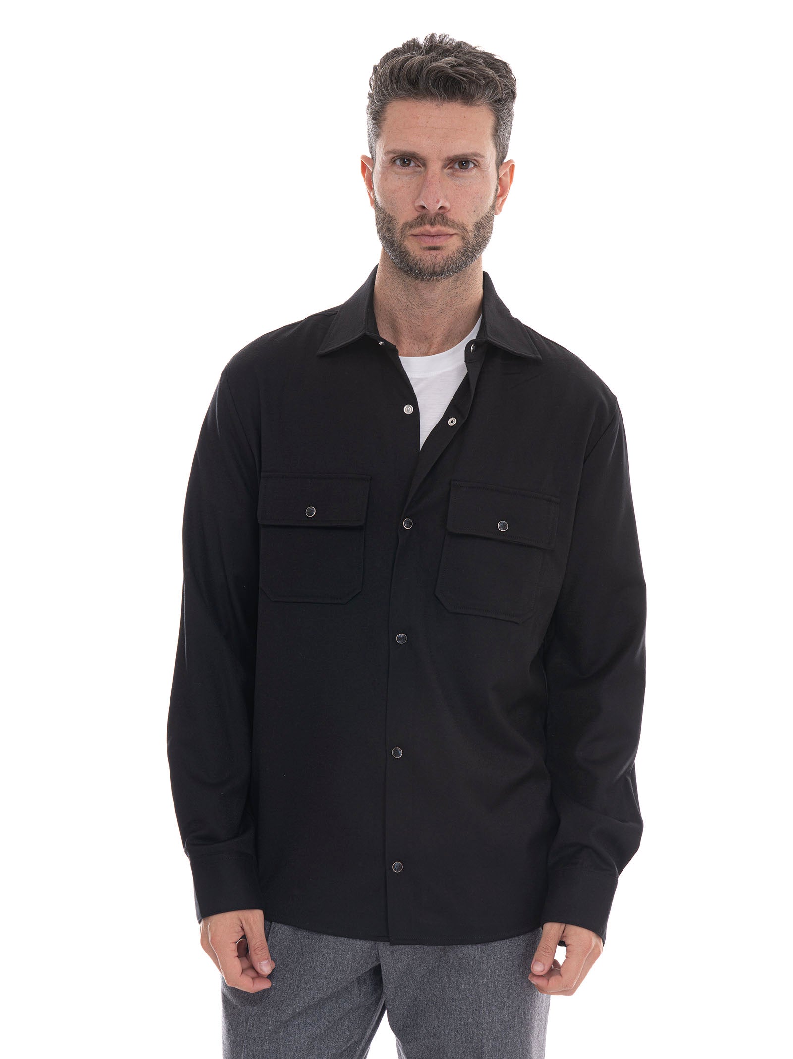Marco Pescarolo Men's Black Overshirt - Scaglione Ischia